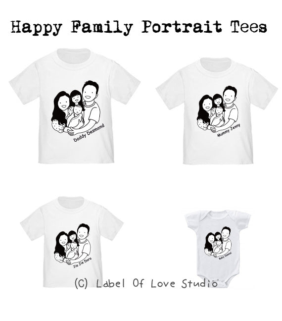 Happy Family Portrait Tees — Label of Love Studio