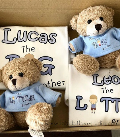 Doubly Beary Sweet Gift Set - Romper/ Tee + Bear — Label of Love Studio
