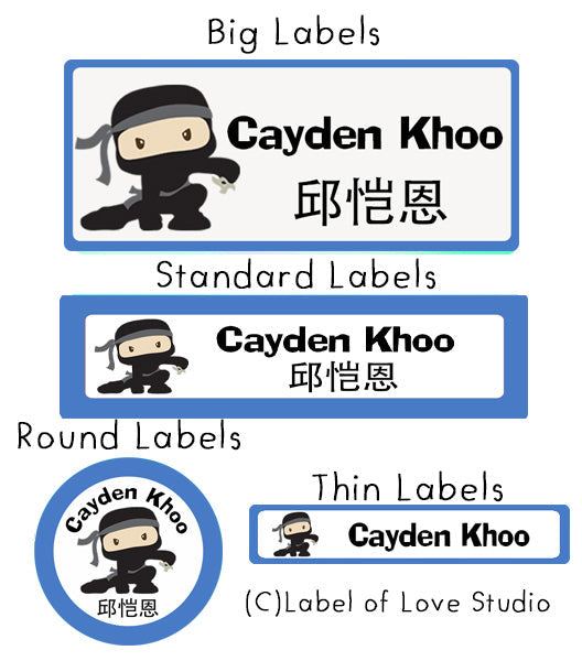 Haiya Ninja Waterproof Labels — Label of Love Studio