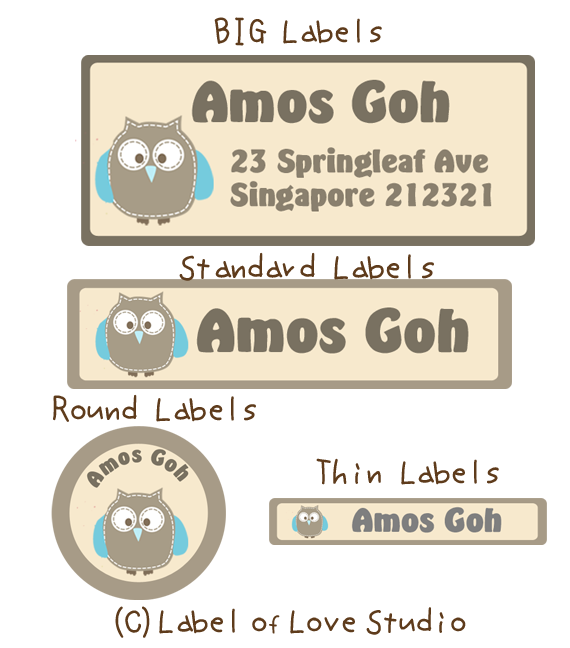 Hoot the Owl Waterproof Name Labels — Label of Love Studio