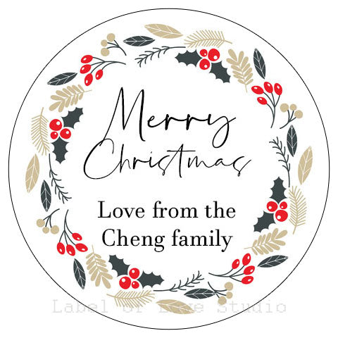 Christmas Gift Tags - Christmas Wreath — Label of Love Studio
