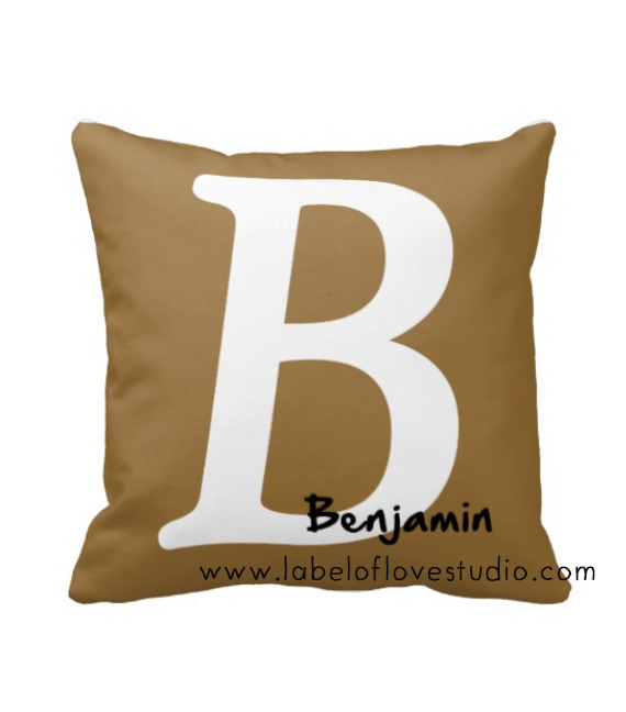 Classic Initial Personalized Cushion — Label of Love Studio