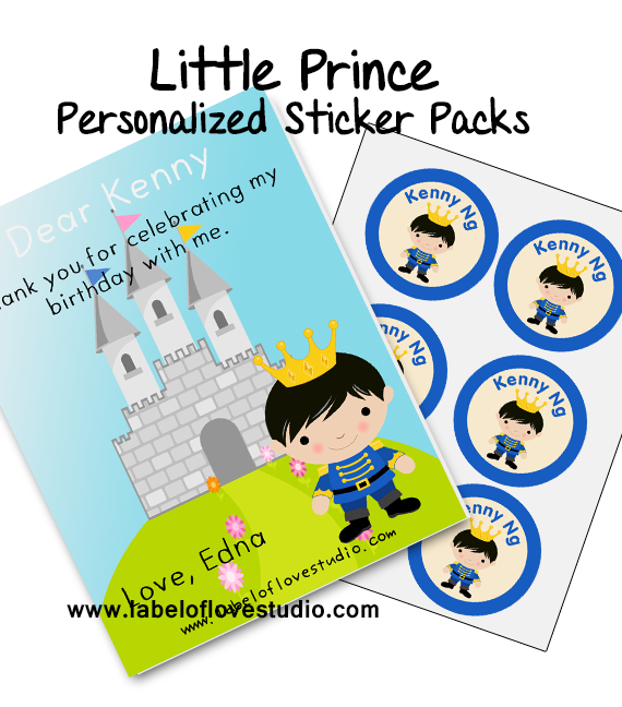 Little Prince Party Favor Name Stickers Pack — Label of Love Studio